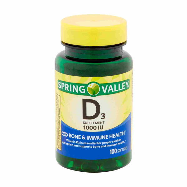 Vitamina D3. Spring Valley. 1000 IU.100 caps – Tiendas Shoppi